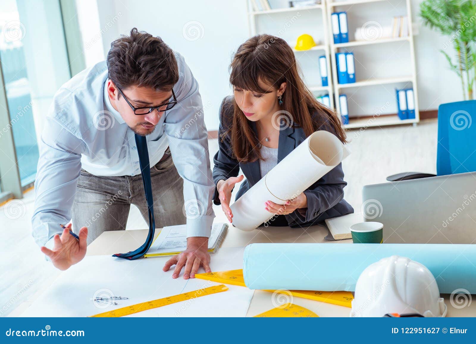 The Engineers Working on New Project Stock Image - Image of ...