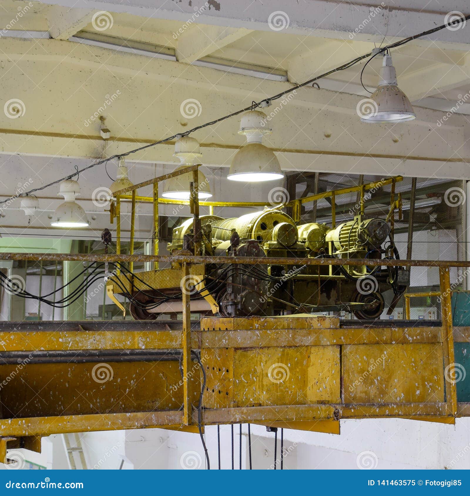 Engines that Control the Operation of the Hoist. Lift Motors on Stock ...