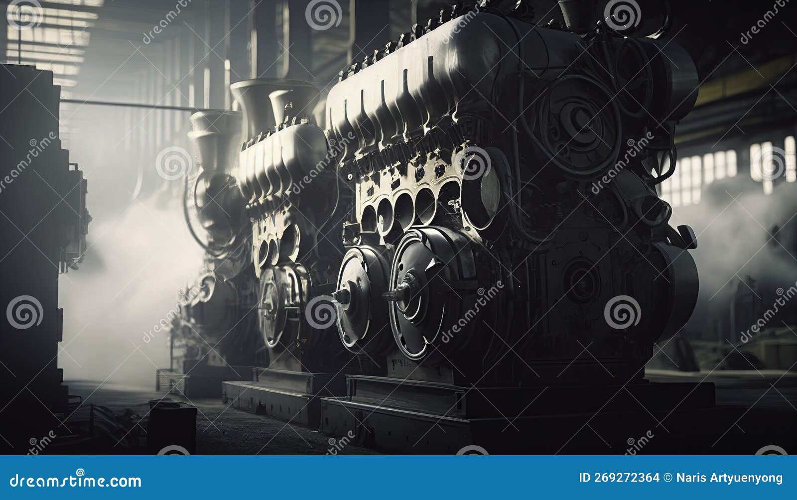 Engines in Factory Illustration by Generative AI Technology Stock Photo ...