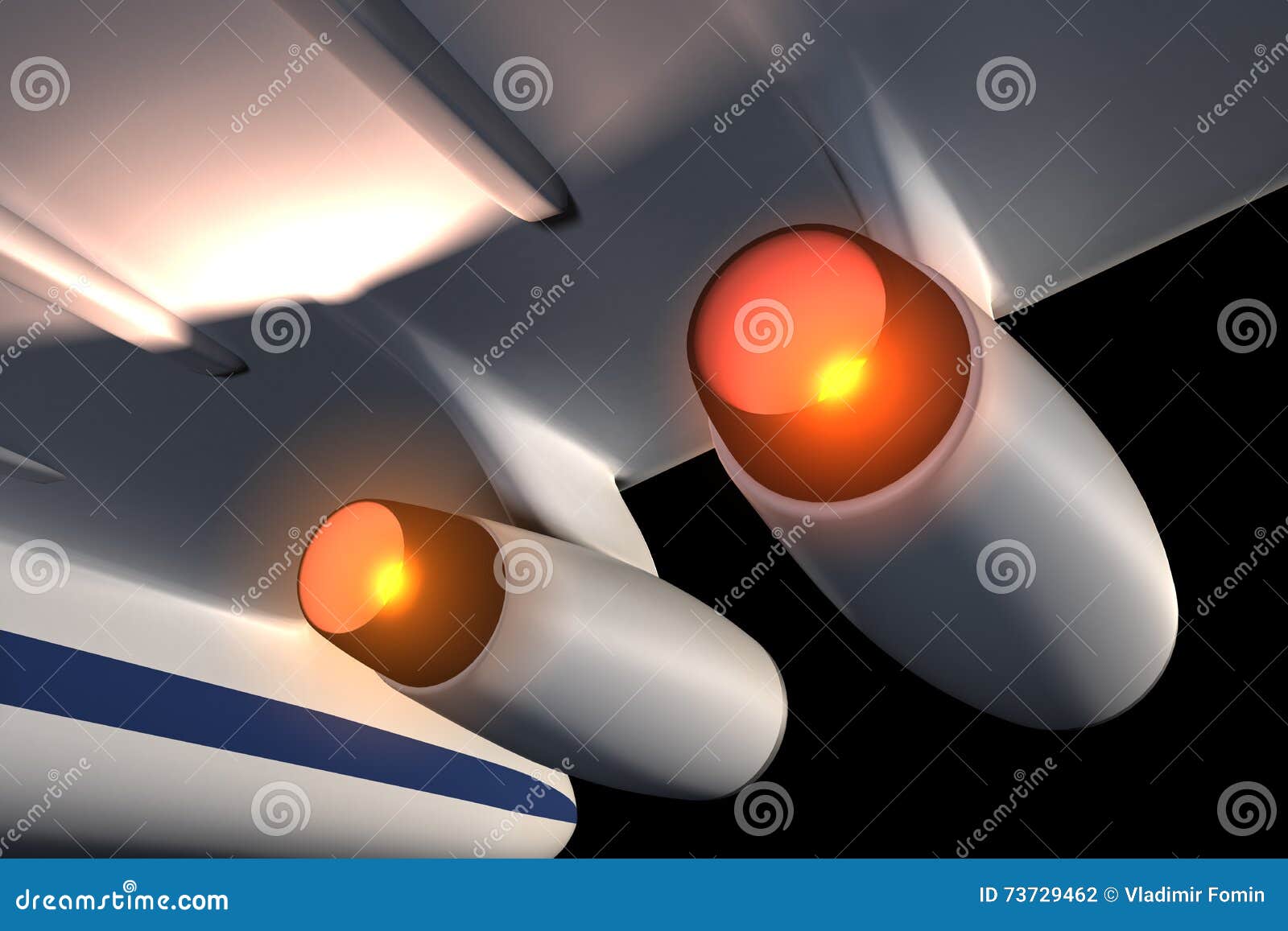 The Engines Of Jet Aircraft. Stock Photo | CartoonDealer.com #73730100