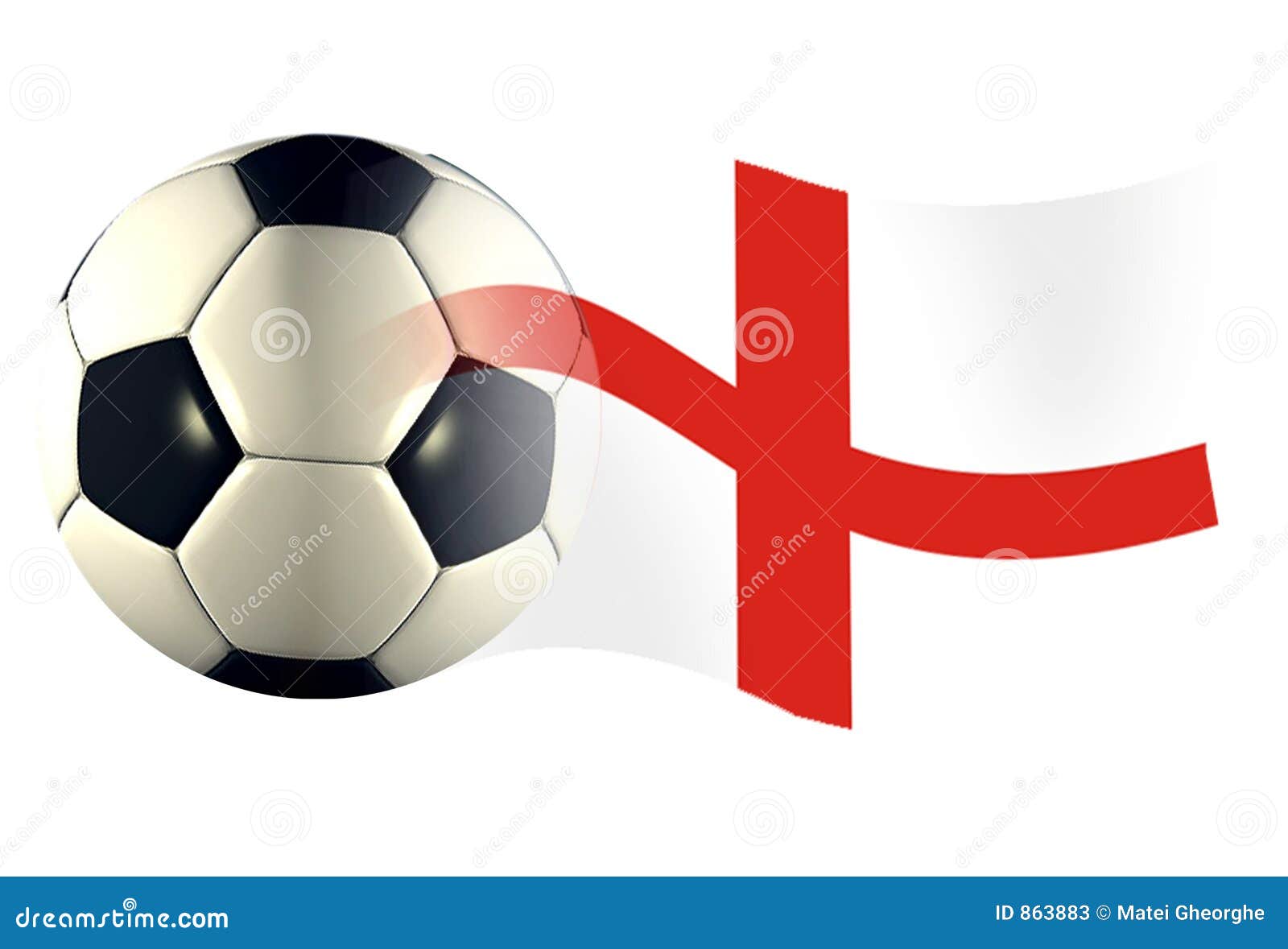 England ball flag stock illustration. Illustration of soccer - 863883