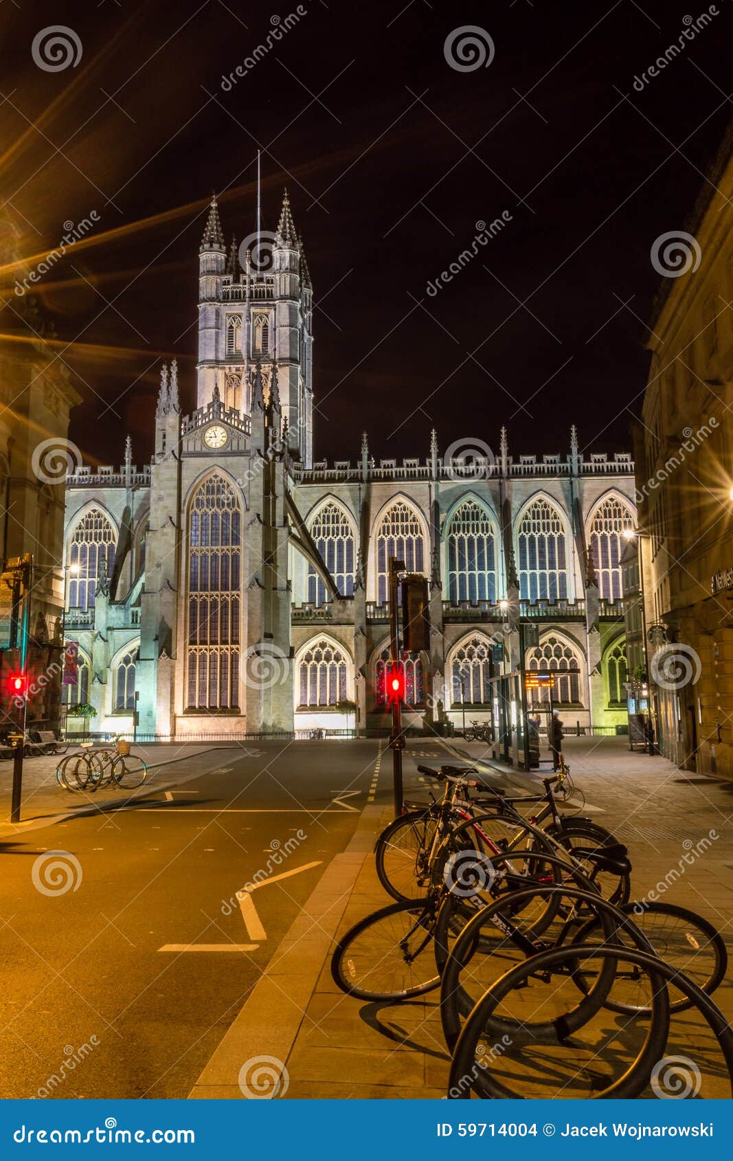 ENGLAND, BATH - 20 SEPTEMBER 2015: Bath Abbey by Night E Editorial ...