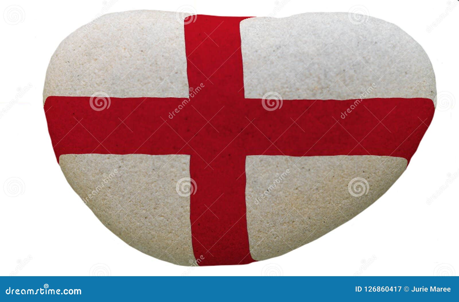 England Emblem Painted on a Message Stone. Stock Image - Image of ...