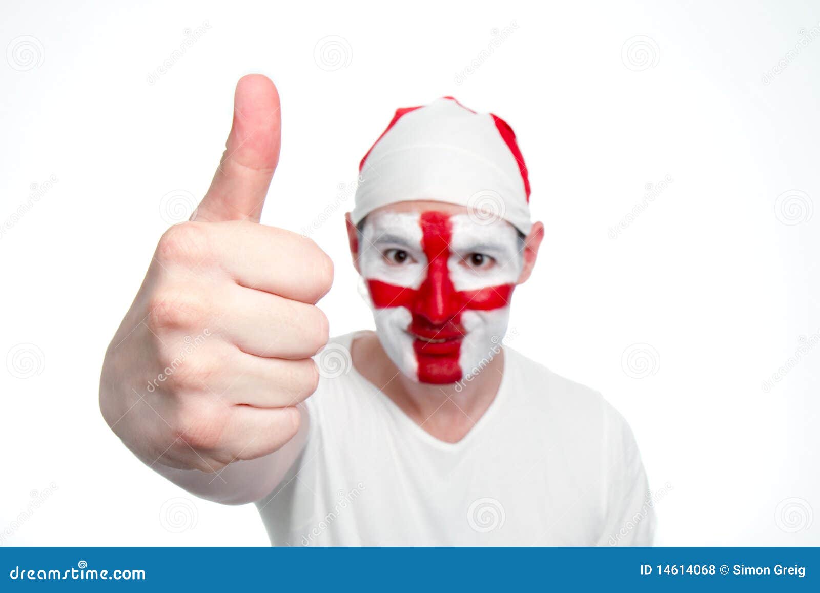 England Fan Doing Thumbs Up Stock Photo - Image of soccer, male: 14614068