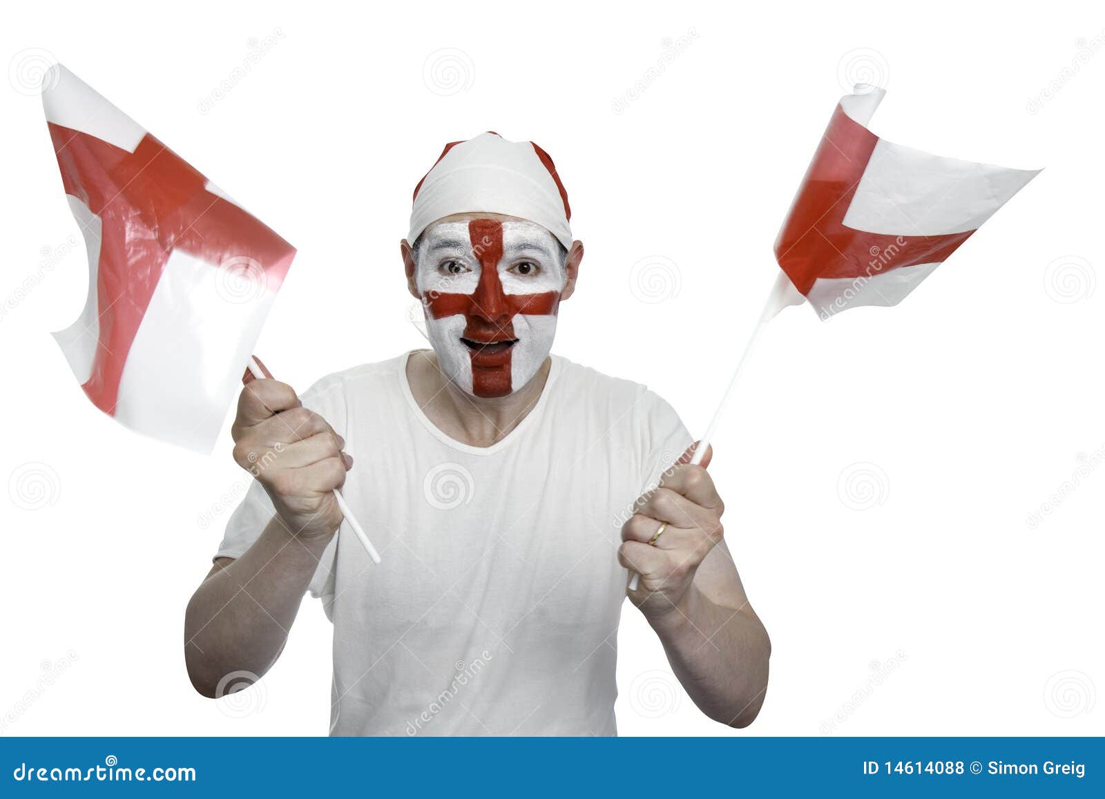 England Fan Waving Flags stock photo. Image of bandana - 14614088