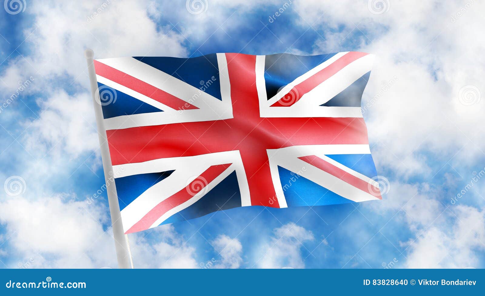 England Flag on a Blue Background. 3d Illustration Stock Illustration ...