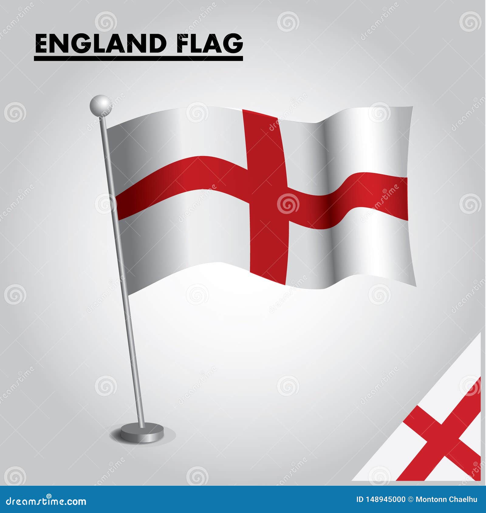 ENGLAND Flag National Flag of ENGLAND on a Pole Stock Vector ...