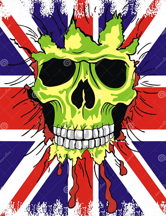 England flag skull stock illustration. Illustration of england - 25623307
