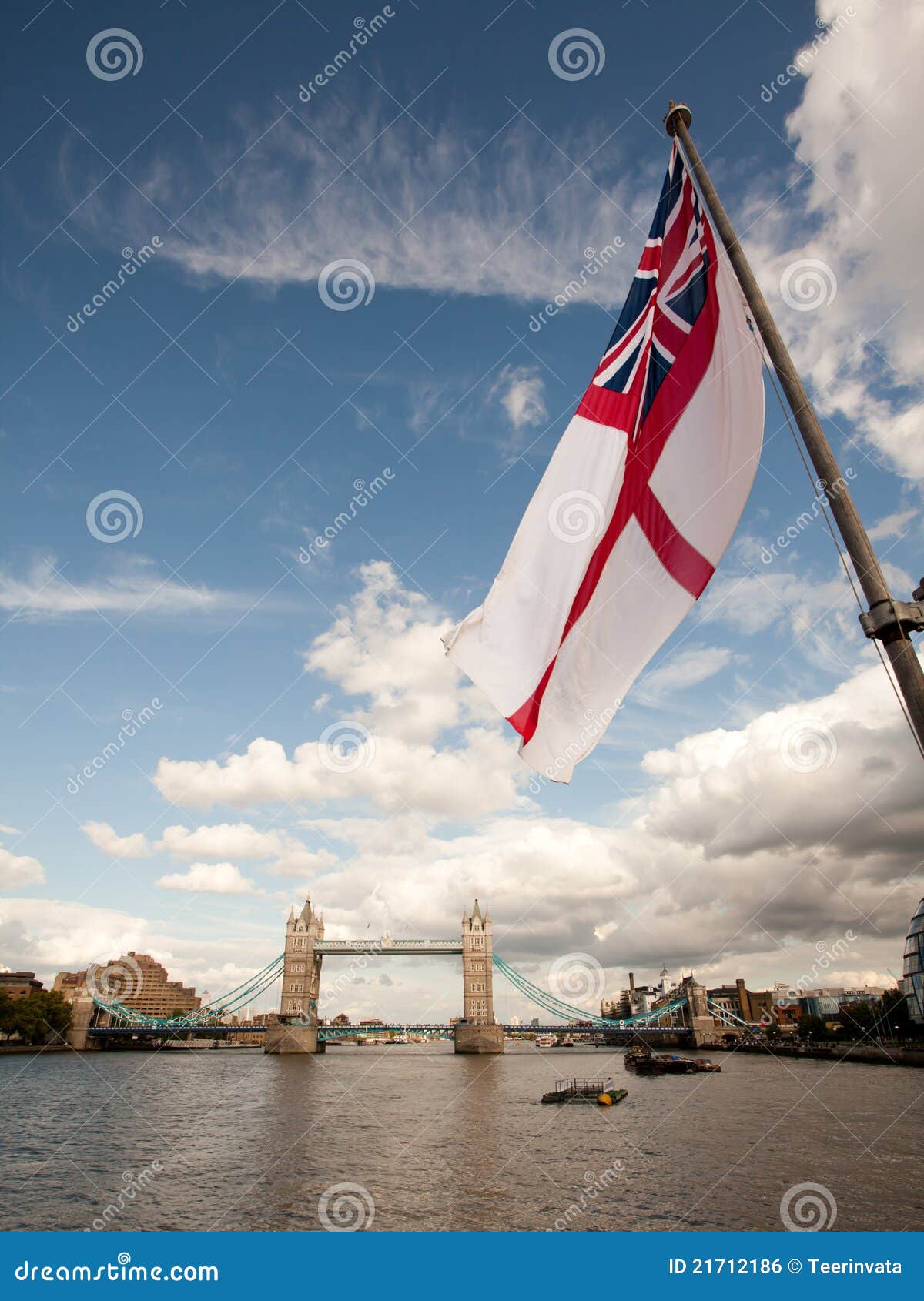 England Flag and Tower Bridge Stock Photo - Image of scenario, view ...