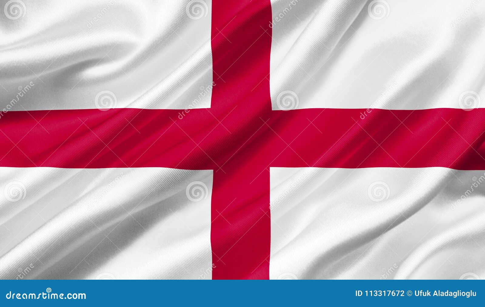 England Flag Waving with the Wind, 3D Illustration. Stock Illustration ...