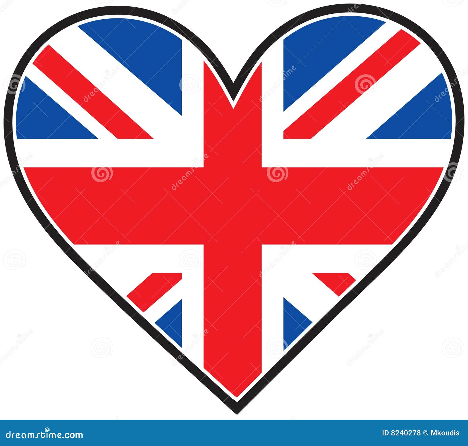 England Heart Flag stock vector. Illustration of passion - 8240278