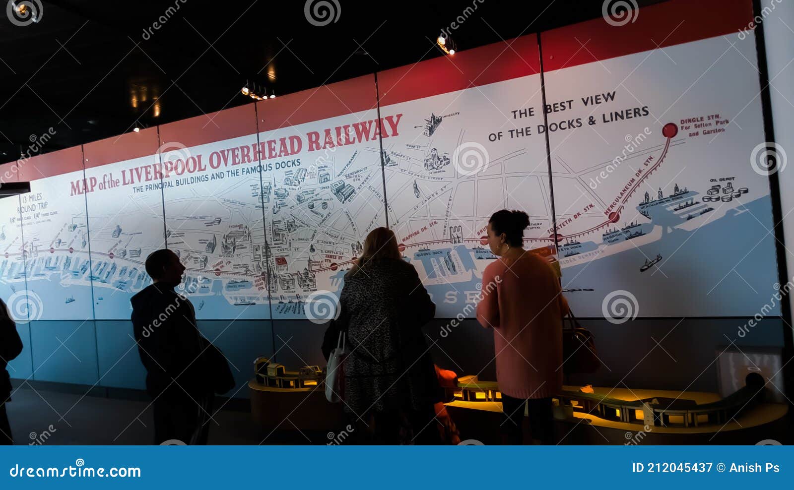 England ,Liverpool.may18- Display the Map of Liverpool Overhead Railway ...