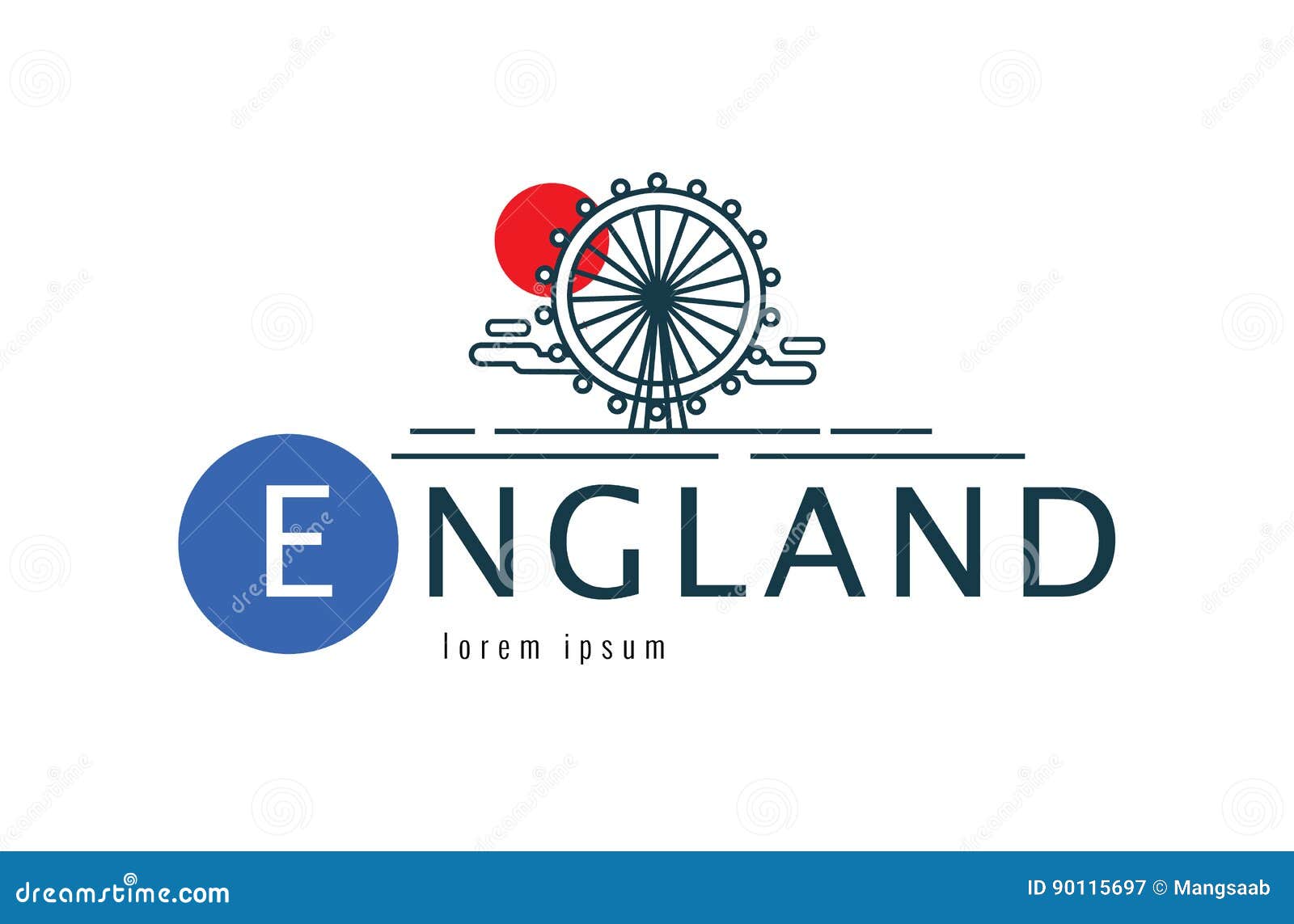 England Logo. Scene of the London Eye. Editorial Photography ...