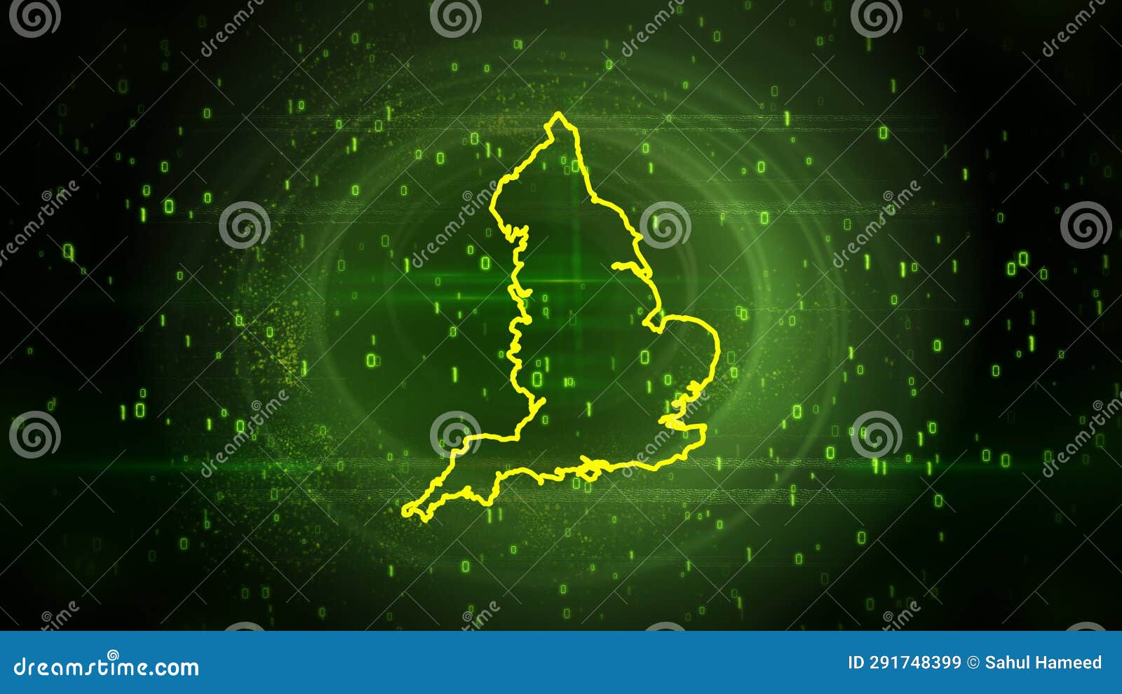 England Map on Digital Background Stock Illustration - Illustration of ...