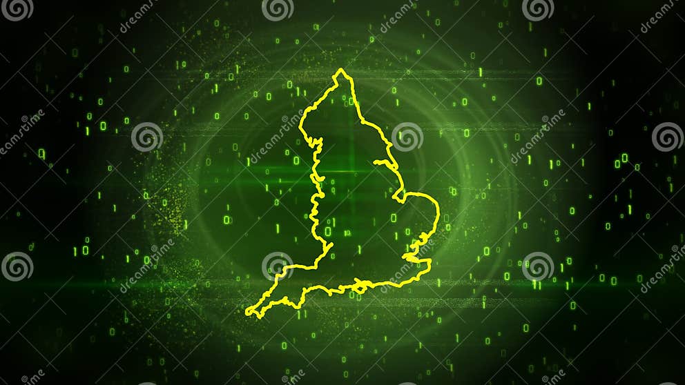 England Map on Digital Background Stock Illustration - Illustration of ...