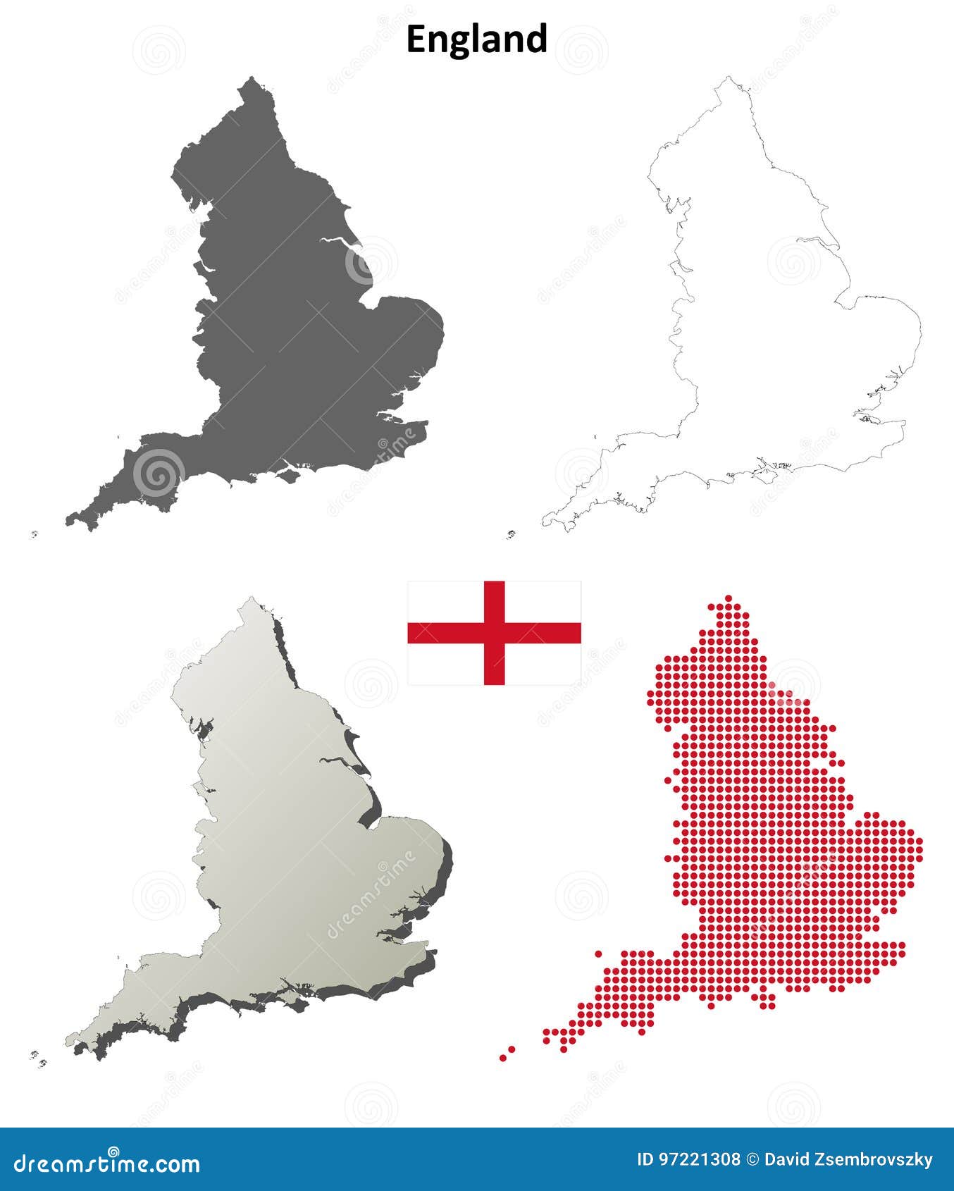 England Outline Map Set Vector Illustration | CartoonDealer.com #97221308