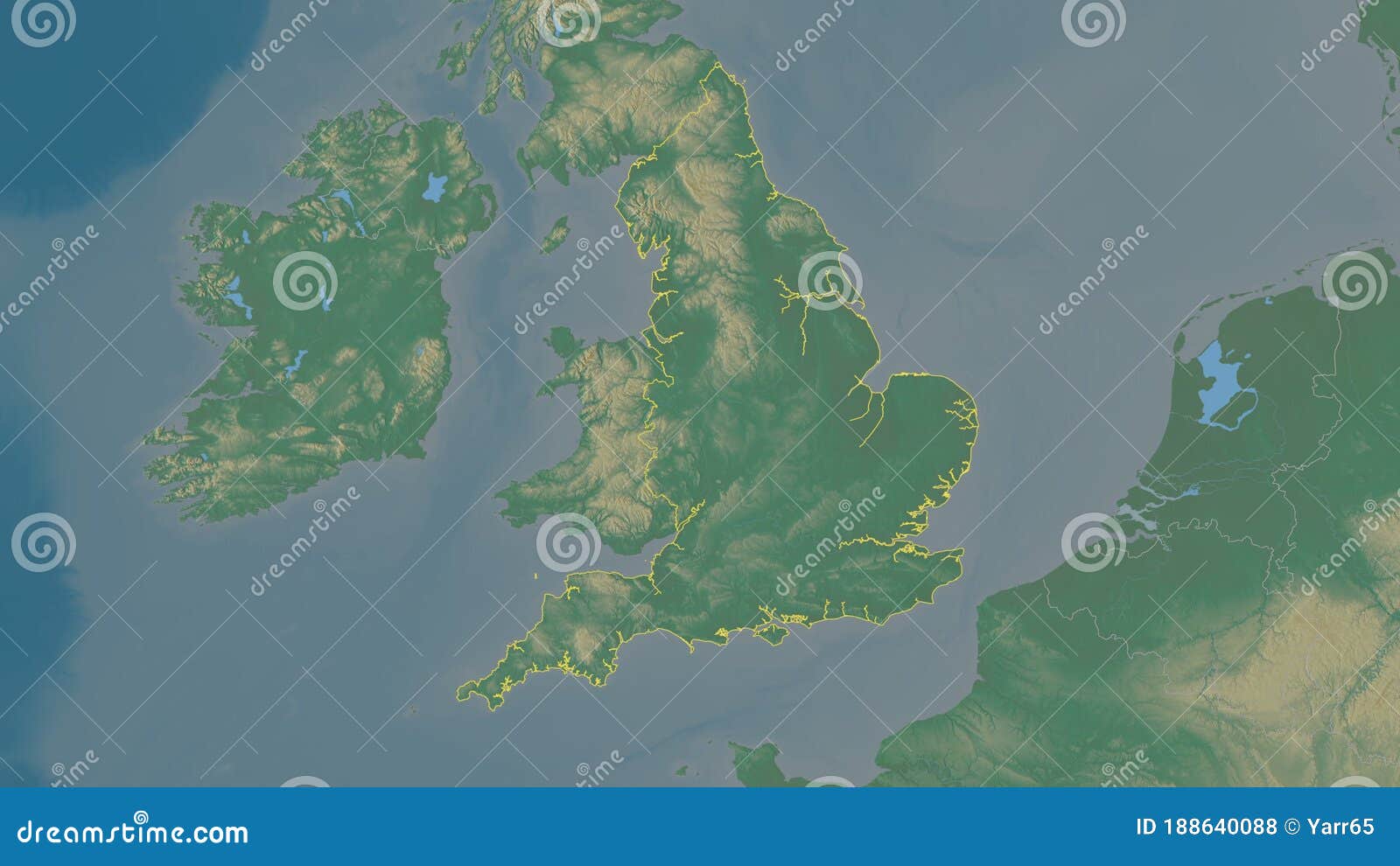 England - overview. Relief stock illustration. Illustration of land ...