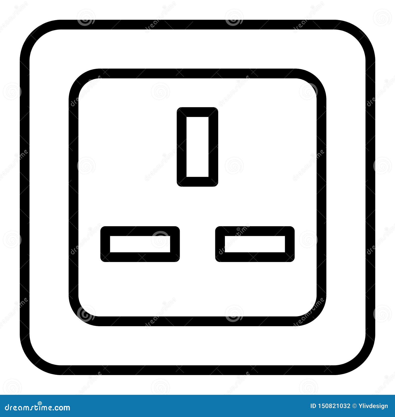 England Socket Icon, Outline Style Stock Vector - Illustration of ...