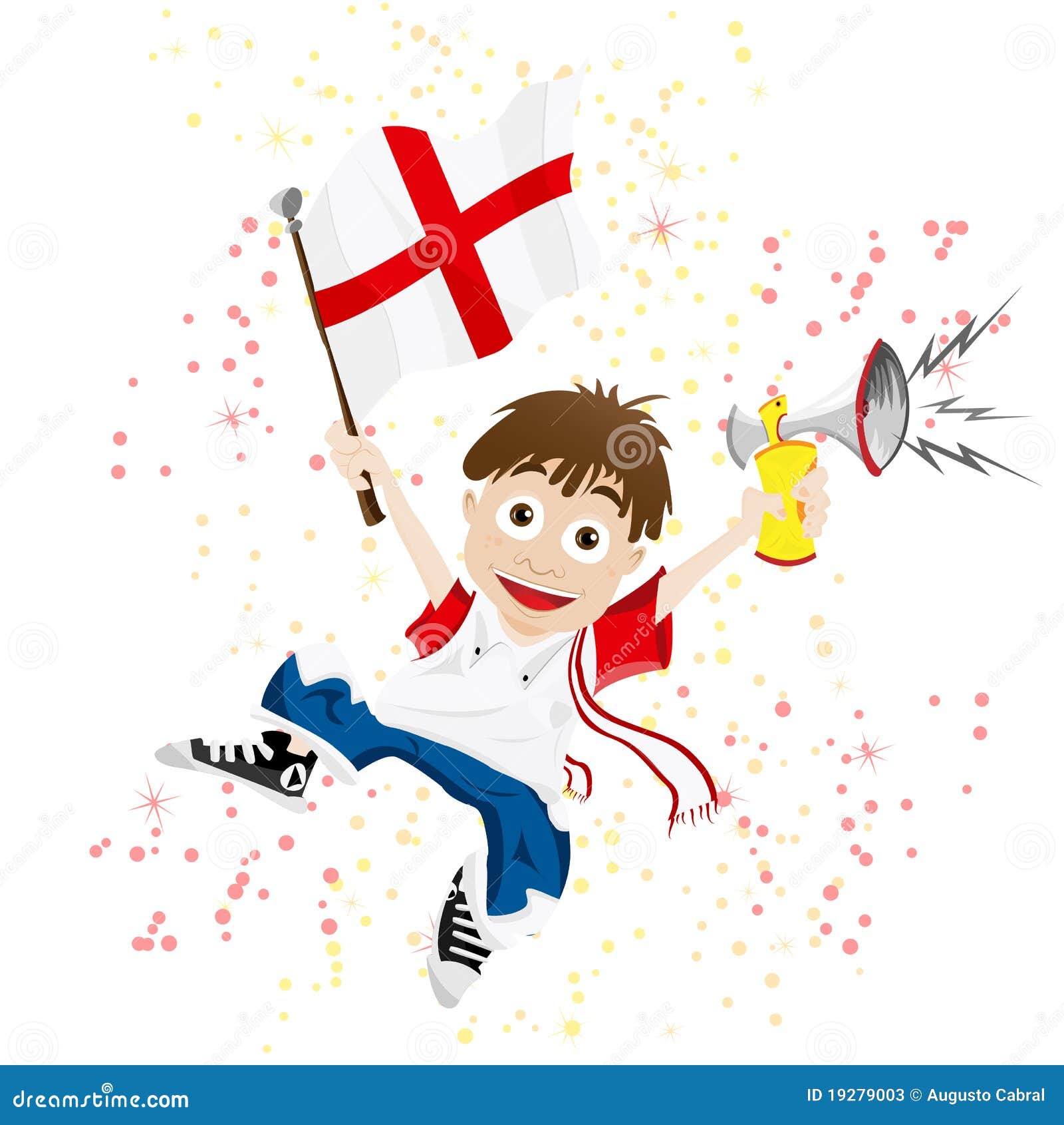 England Sport Fan with Flag Stock Vector - Illustration of public ...