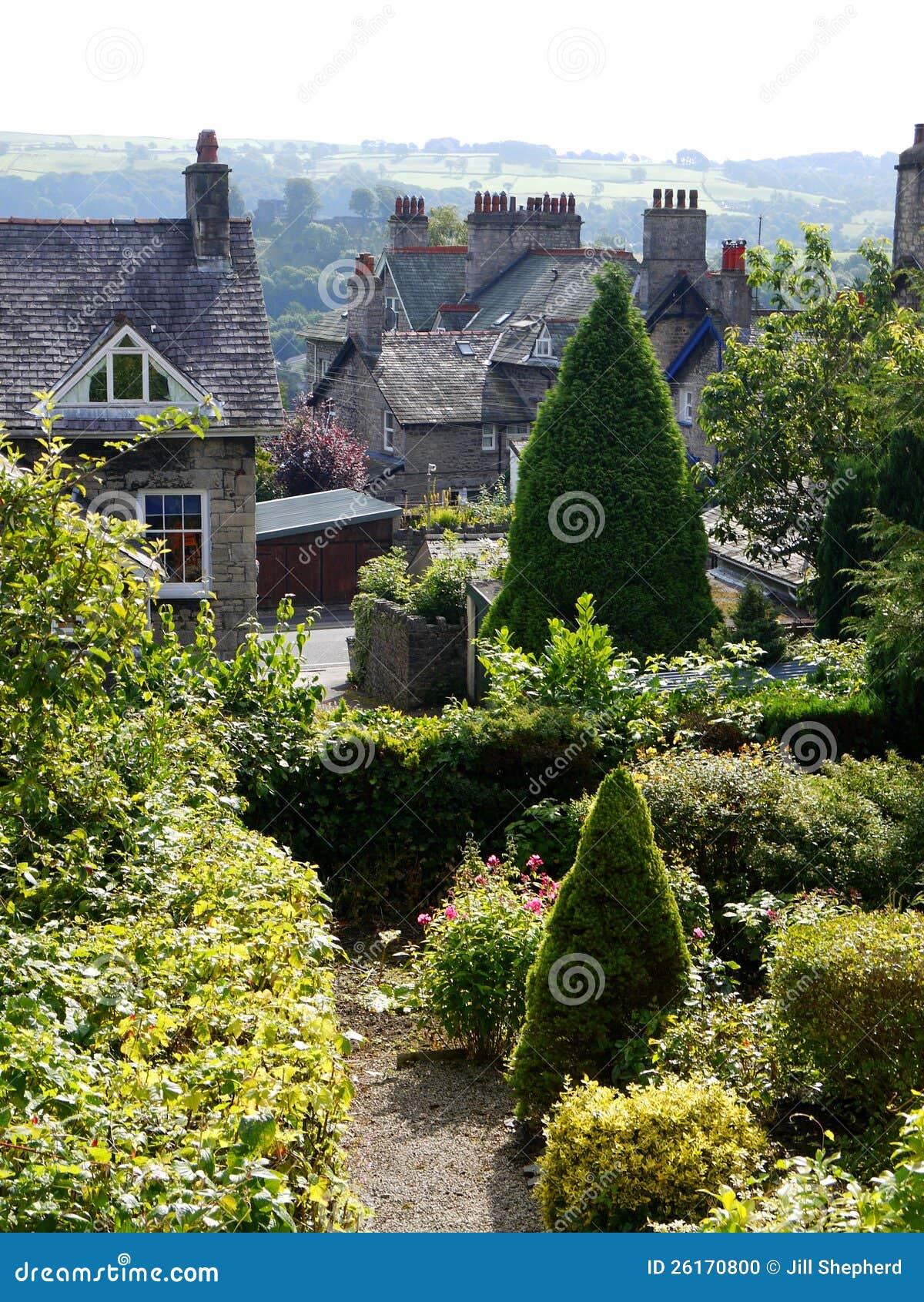 England: View of Hillside Houses in Kendal Stock Photo - Image of ...