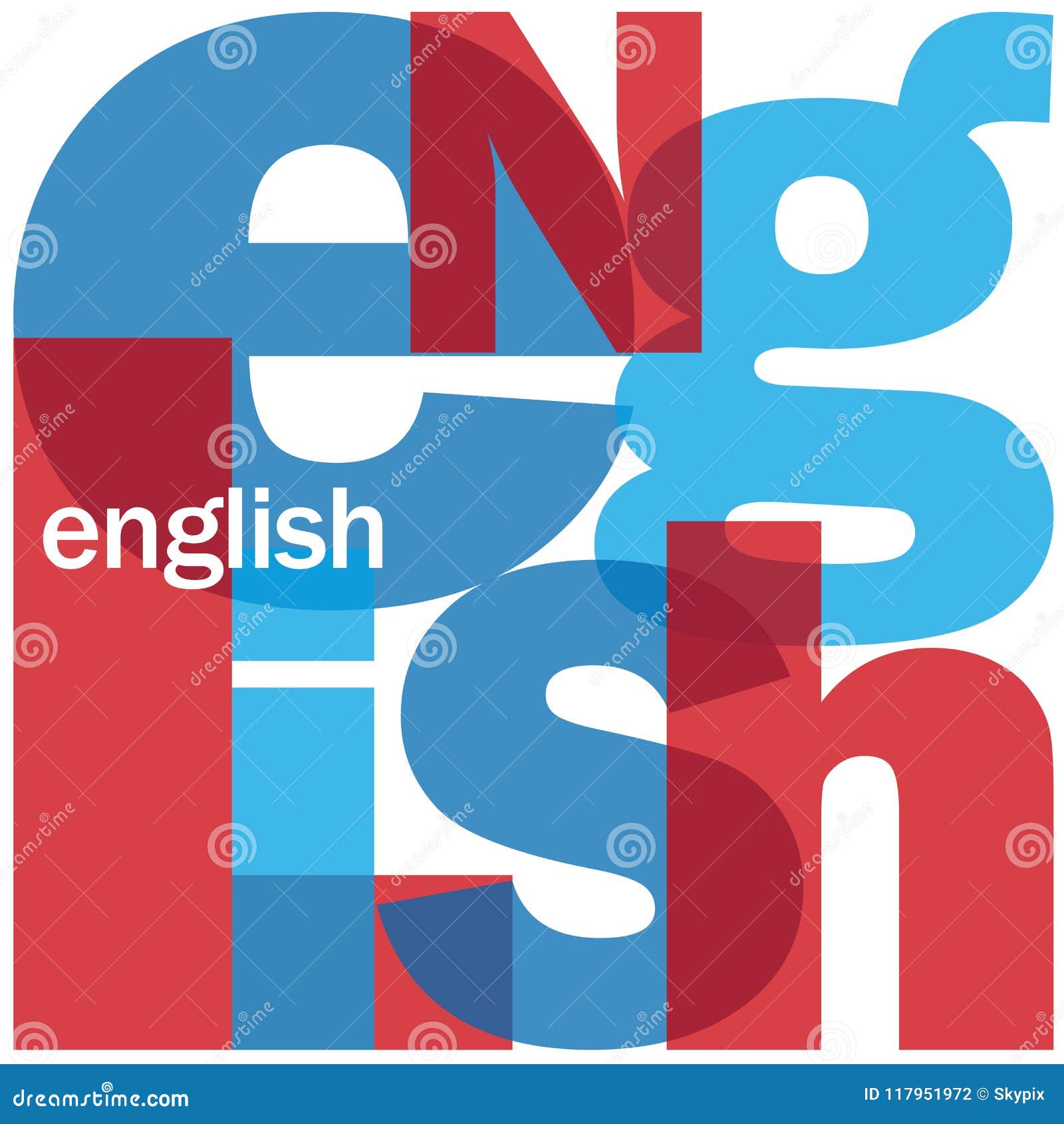 ENGLISCH Beschriftet Collage Vektor Abbildung - Illustration von schule ...