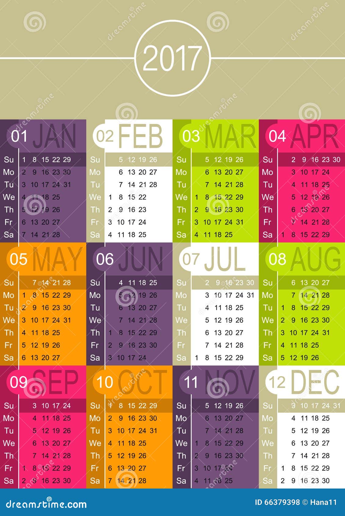 Englischer Kalender 2017 vektor abbildung. Illustration von zeitplan ...