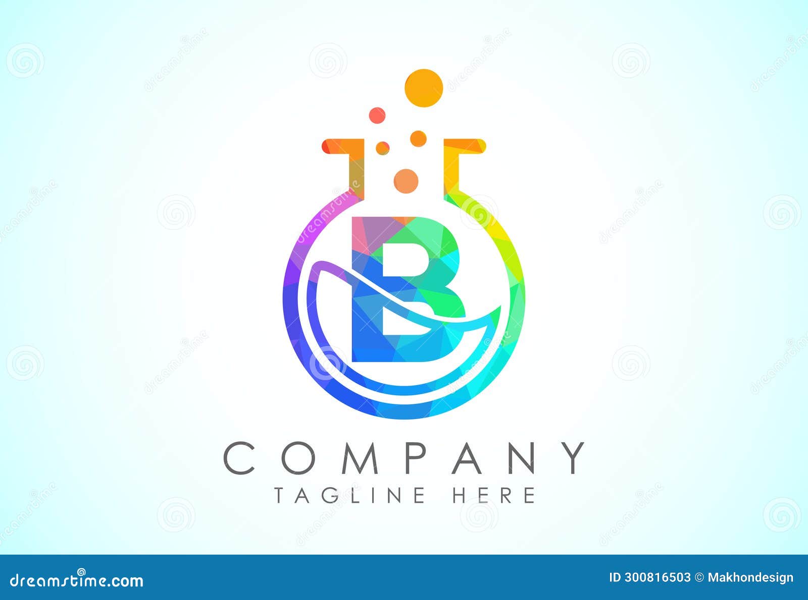 English Alphabet B with Science Lab Emblem. Low Poly Style Lab Science ...