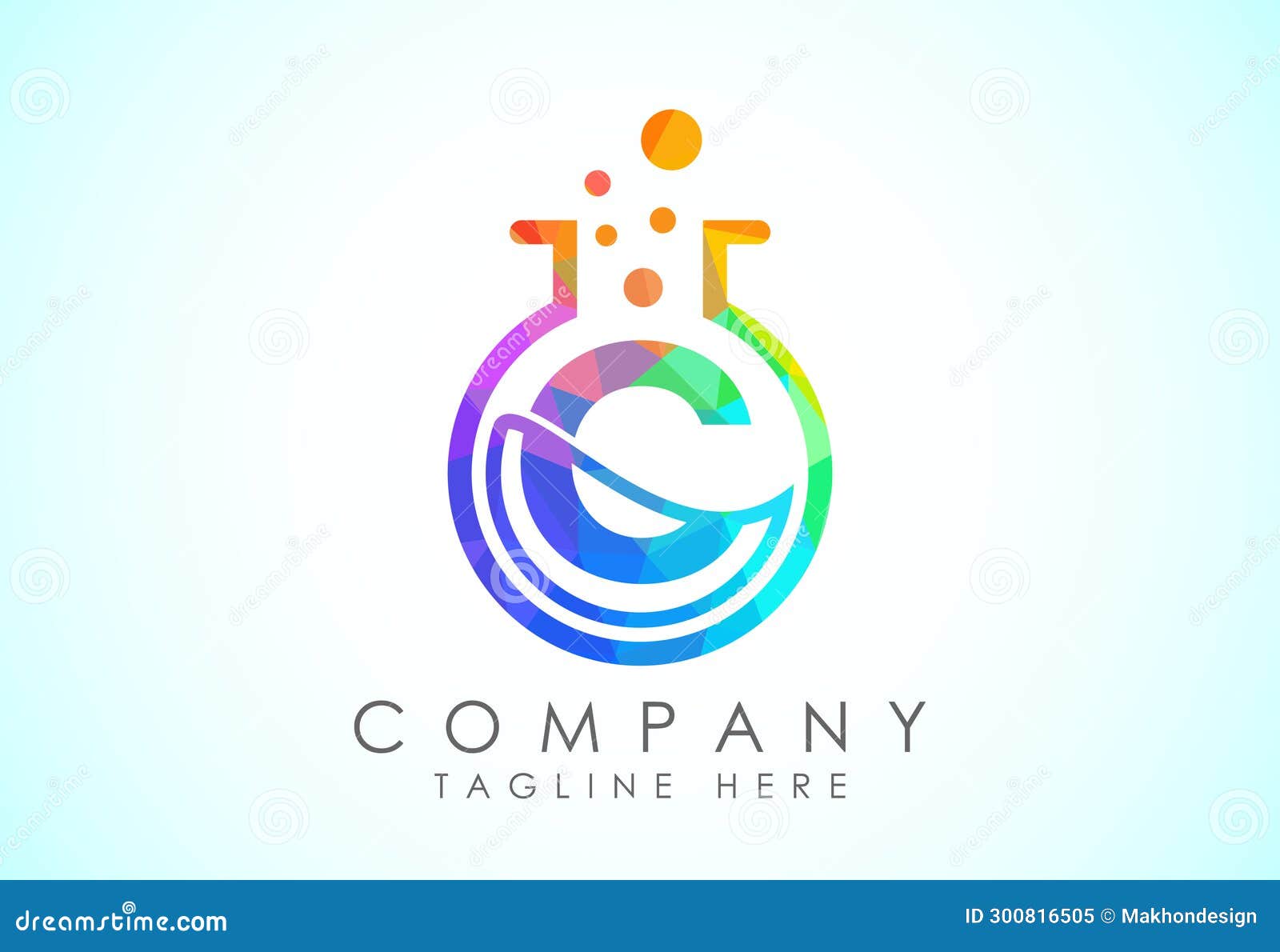 English Alphabet C with Science Lab Emblem. Low Poly Style Lab Science ...