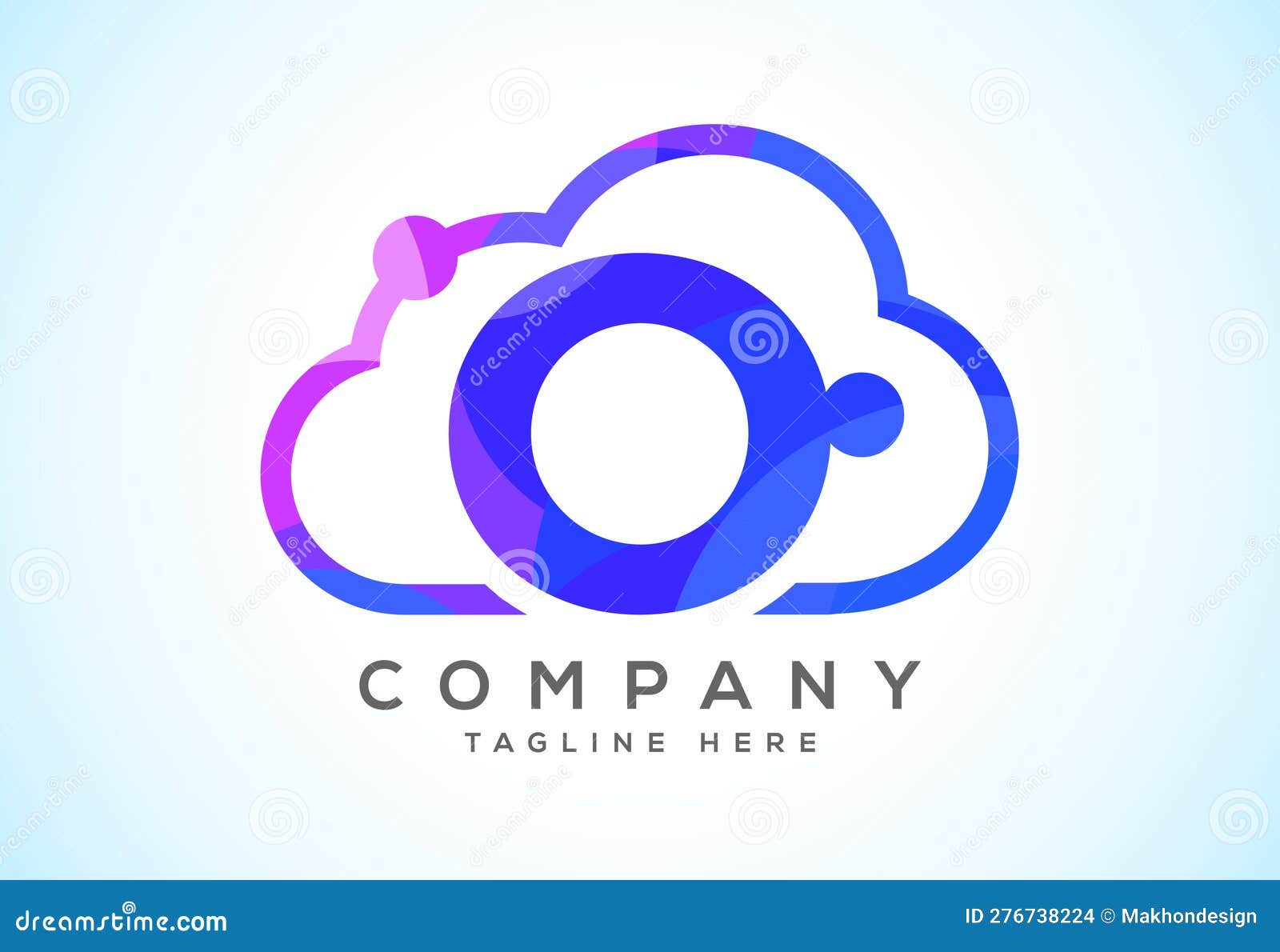 English Alphabet with the Cloud. Cloud Computing Service Logo Stock ...