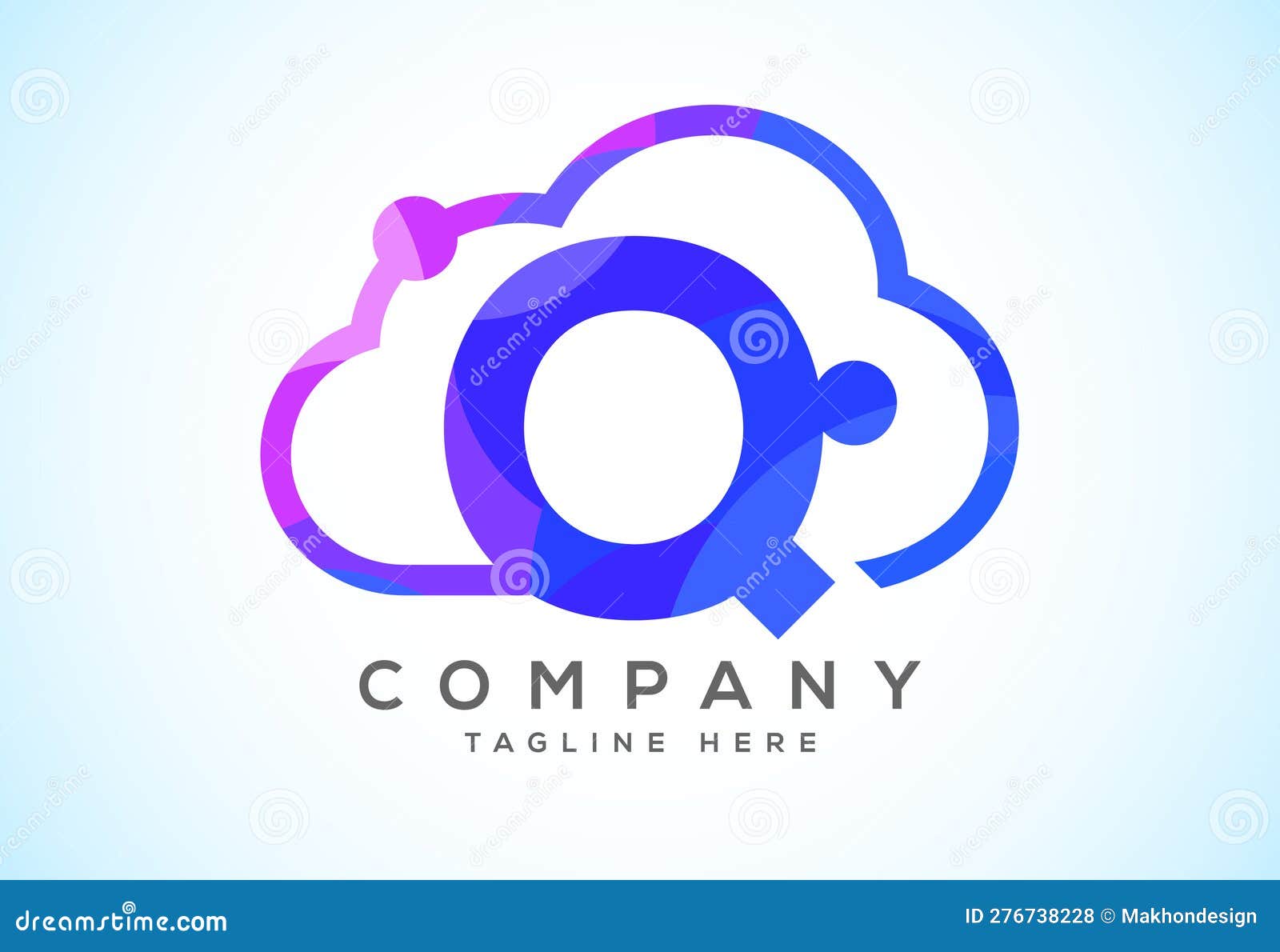 English Alphabet with the Cloud. Cloud Computing Service Logo Stock ...