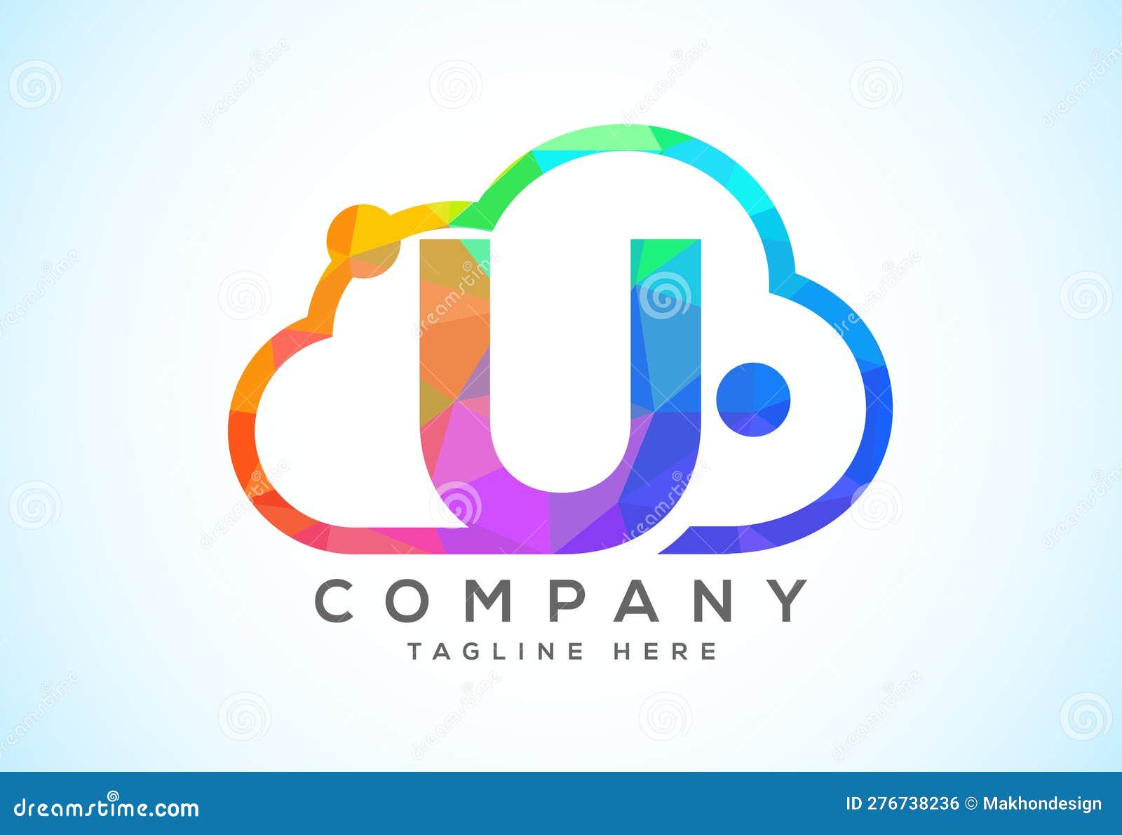English Alphabet with the Cloud. Cloud Computing Service Logo Stock ...