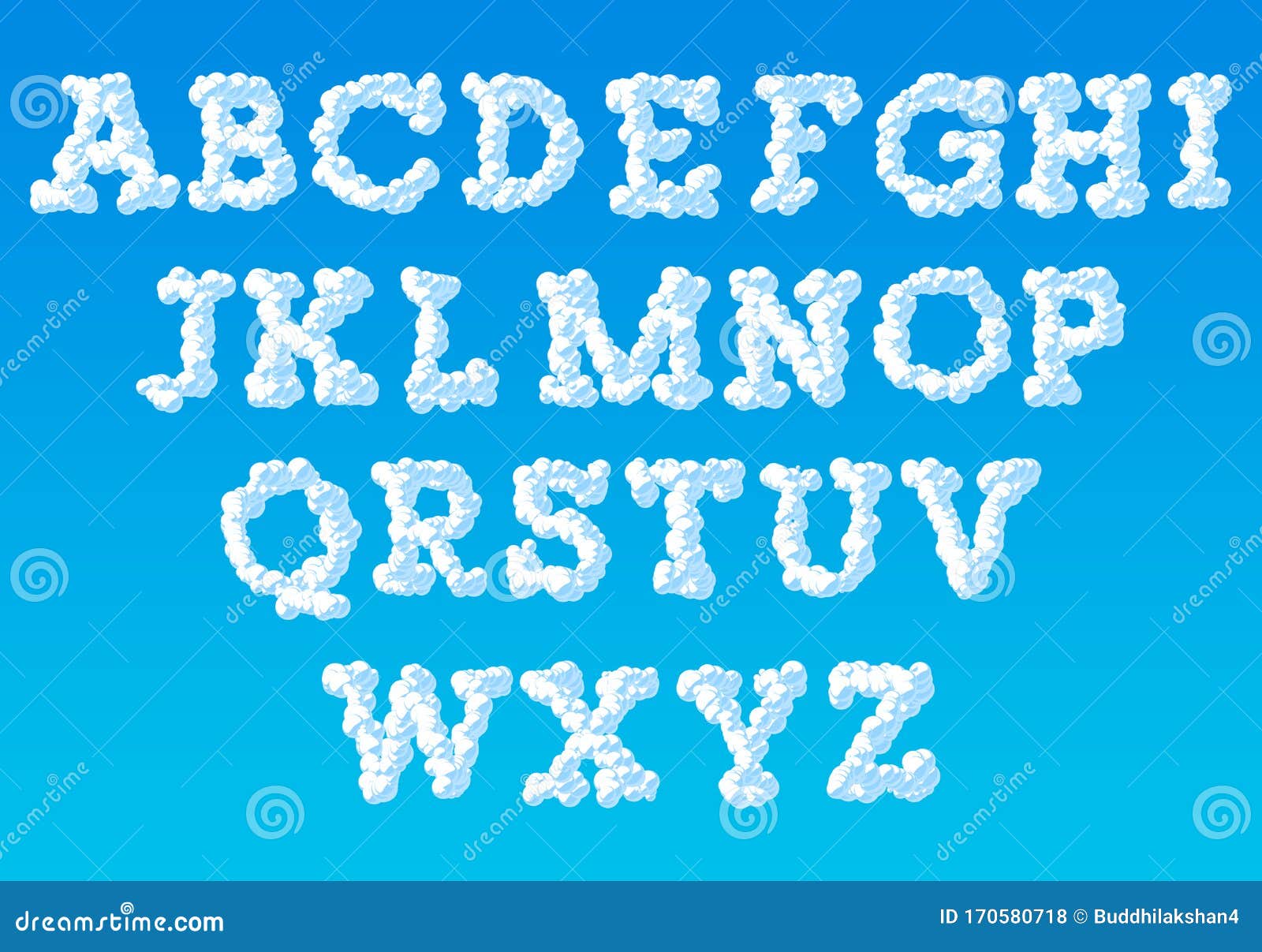 English Alphabet from Clouds Blue Sky Background Cloudy Alphabet Stock ...