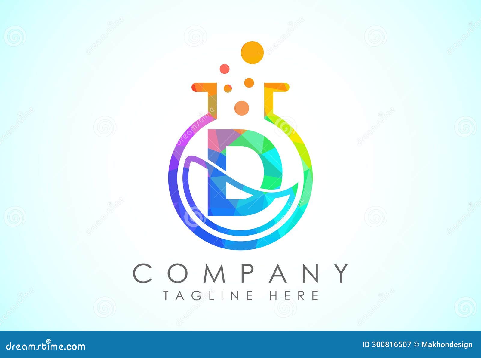 English Alphabet D with Science Lab Emblem. Low Poly Style Lab Science ...