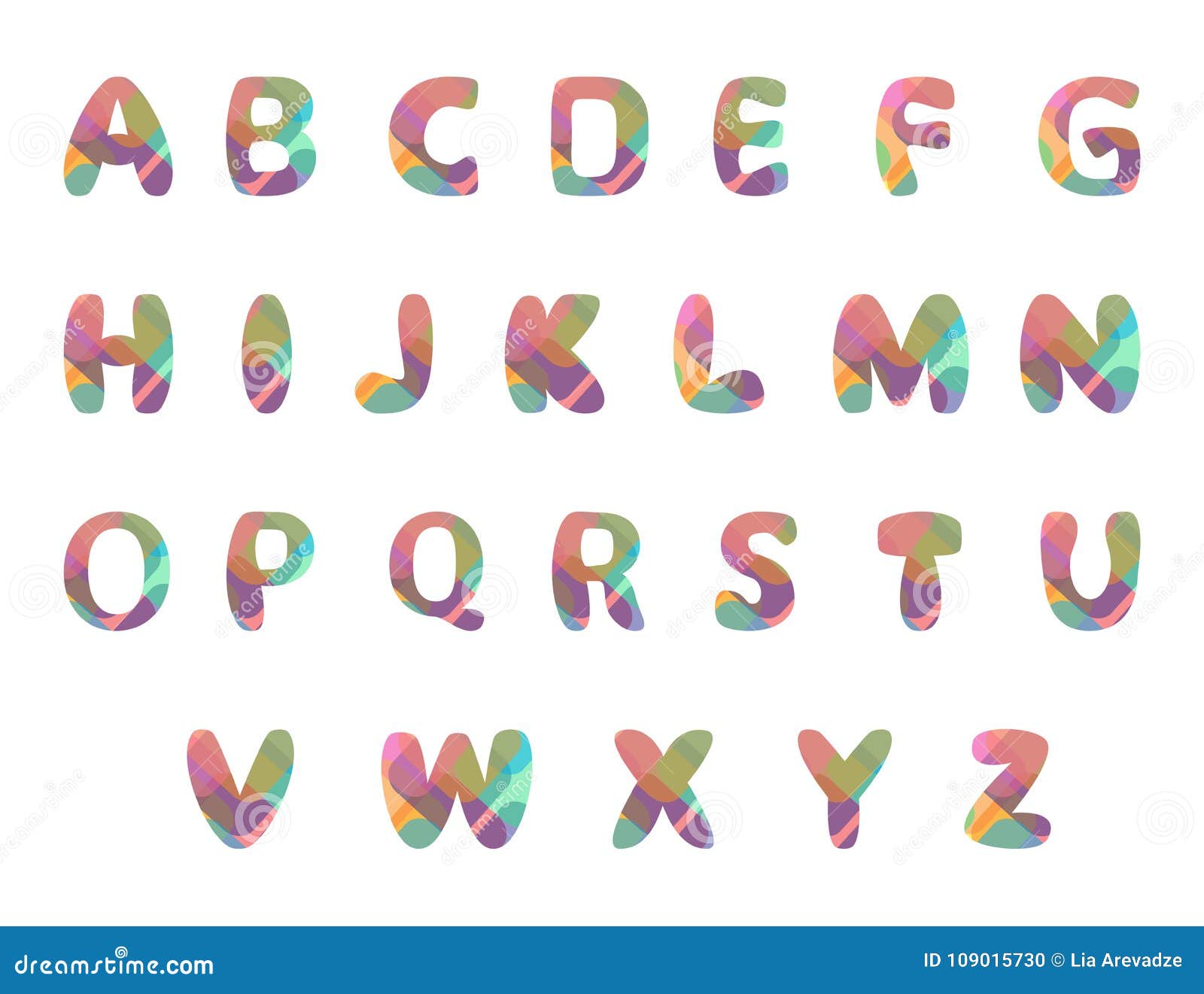English Alphabet Design with Colorful Elements for Your Design Stock ...