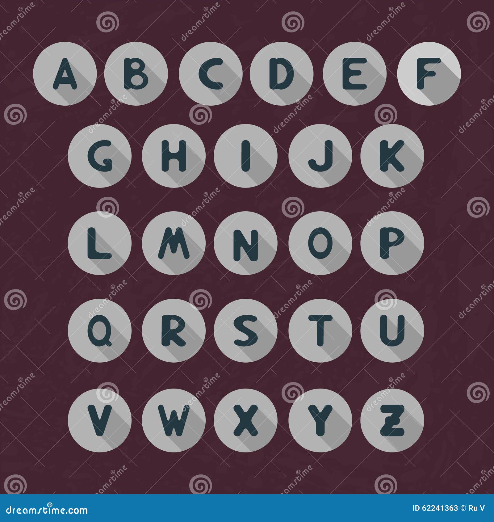 English Alphabet in the Form of Flat-style Icons with Shadows Stock ...