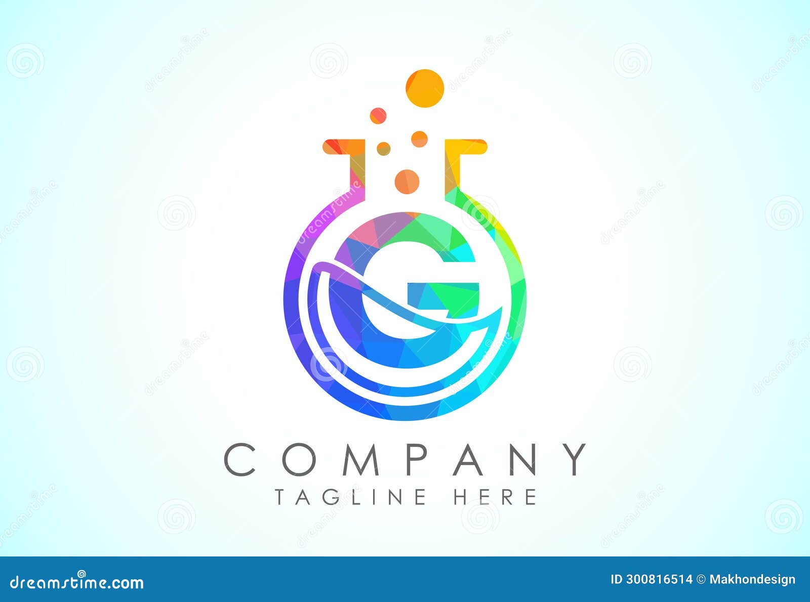 English Alphabet G with Science Lab Emblem. Low Poly Style Lab Science ...