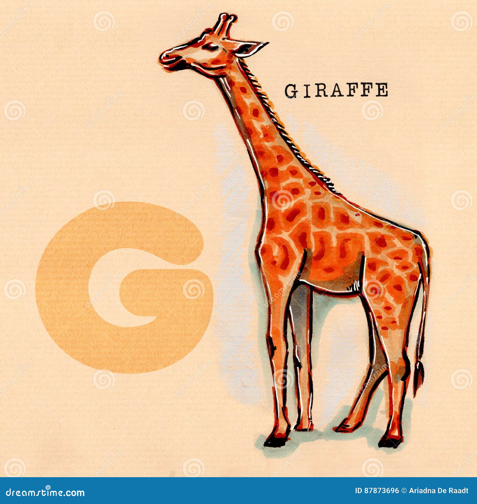 English alphabet , Giraffe stock illustration. Illustration of pretty ...