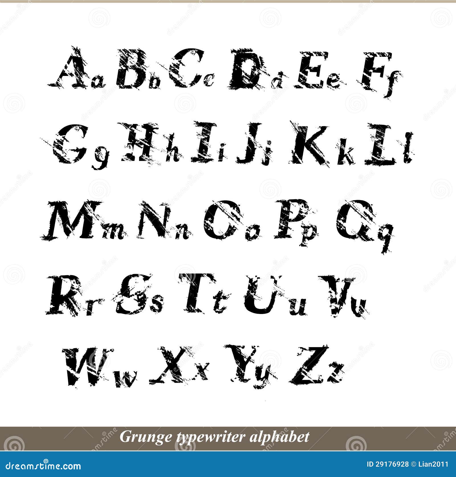 English Alphabet - Grunge Typewritter Letters Stock Vector ...