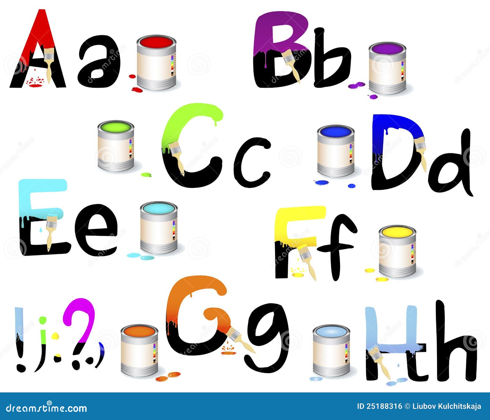 English alphabet a-H. stock vector. Illustration of decorative - 25188316