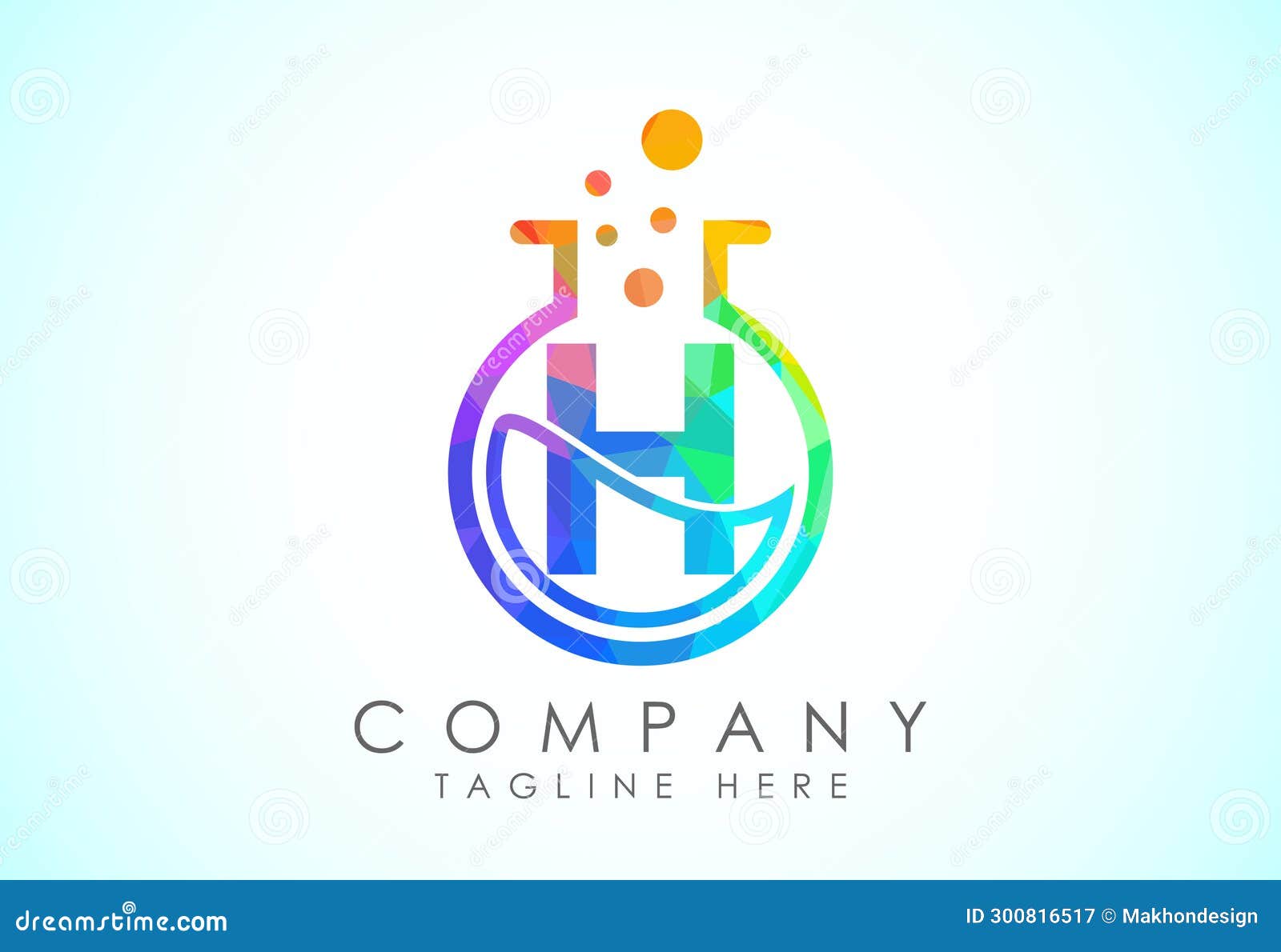 English Alphabet H with Science Lab Emblem. Low Poly Style Lab Science ...