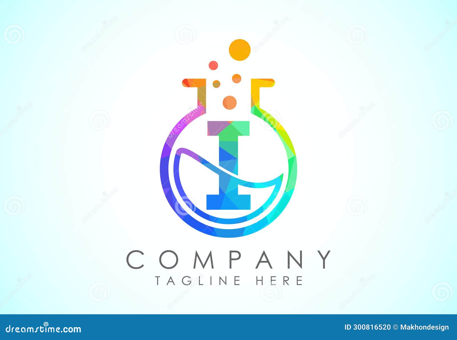 English Alphabet I with Science Lab Emblem. Low Poly Style Lab Science ...