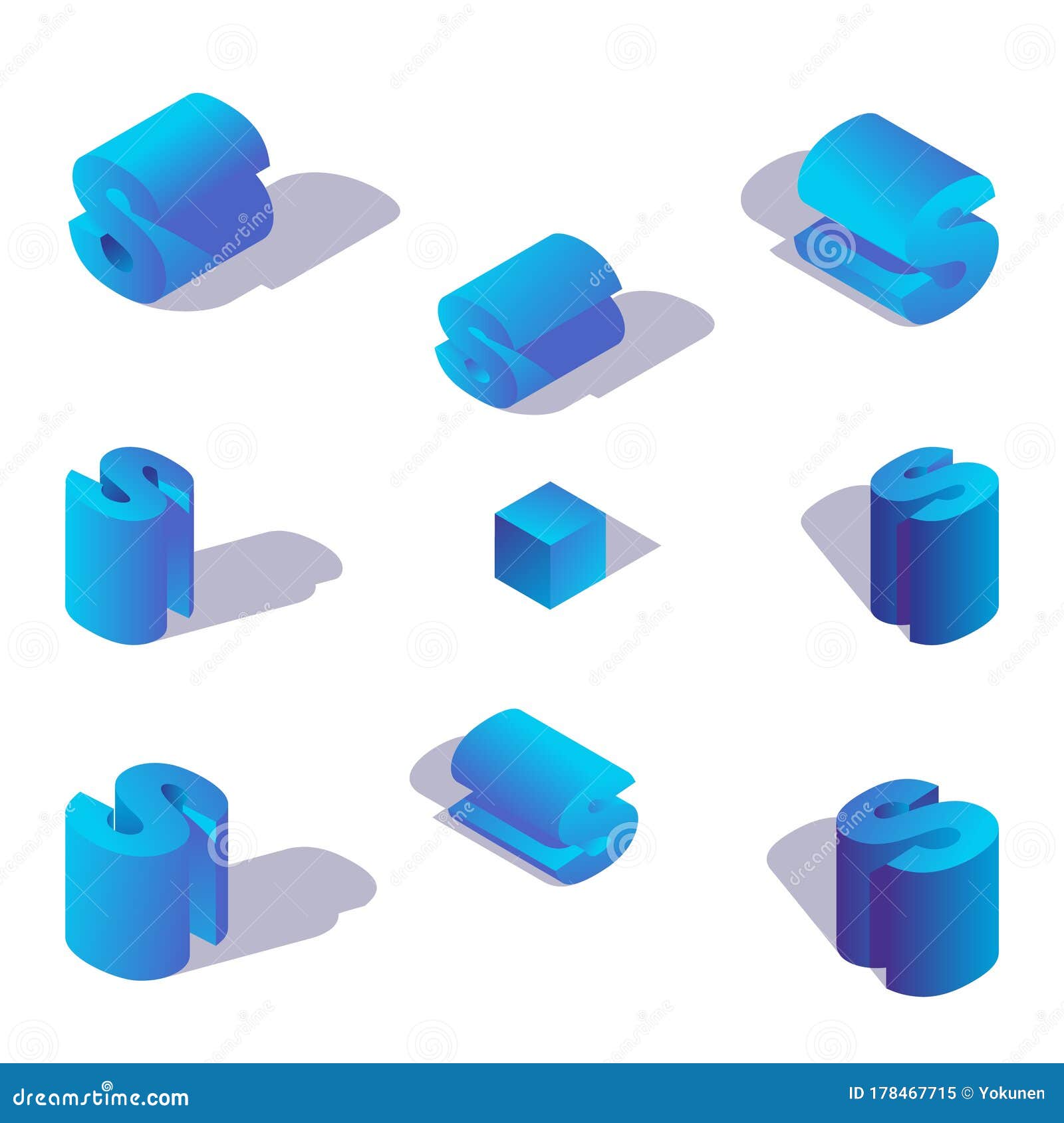 English Alphabet. Isometric Letter S with Shadow Stock Illustration ...
