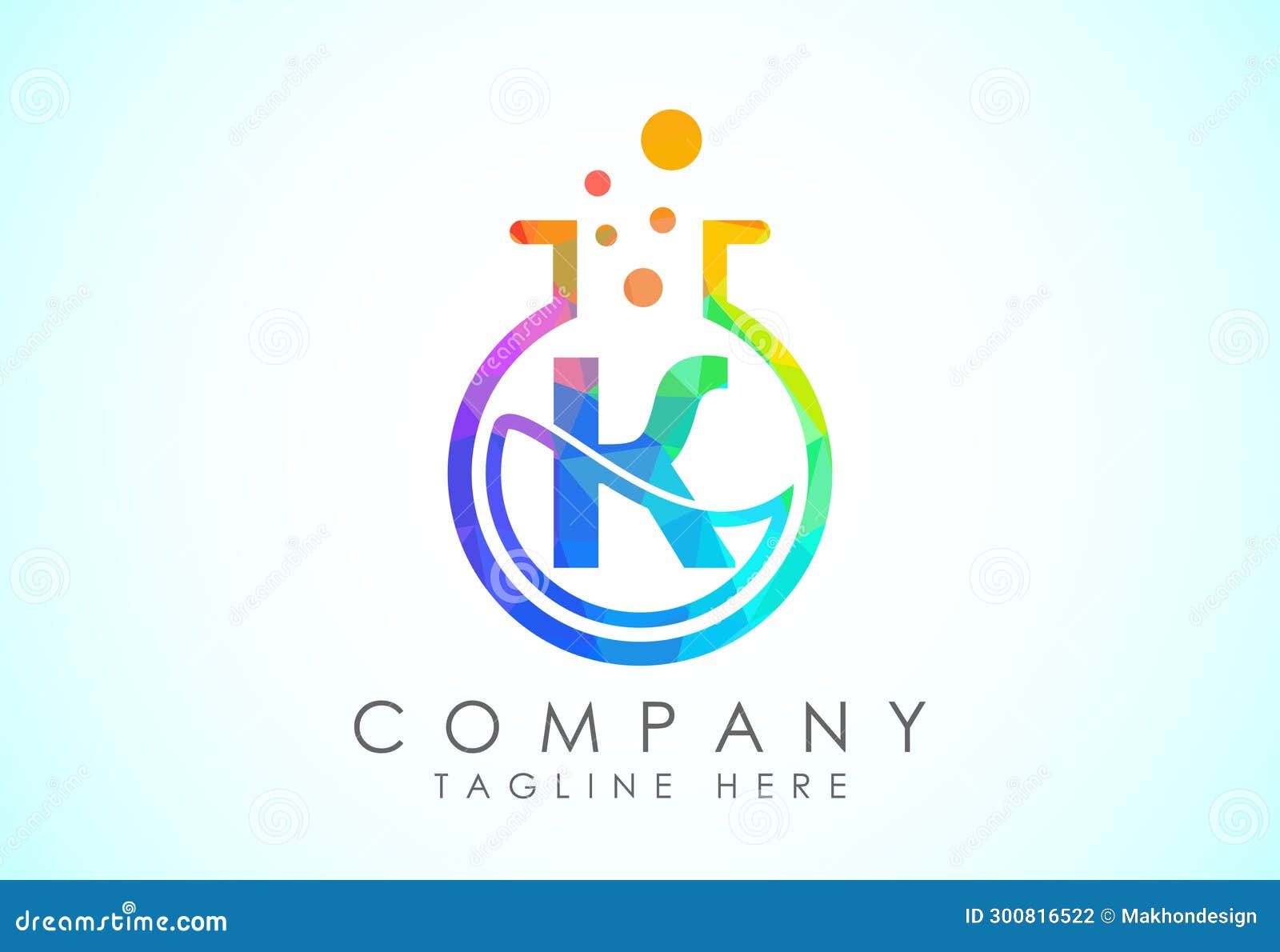 English Alphabet K with Science Lab Emblem. Low Poly Style Lab Science ...