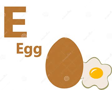 English Alphabet Letter E for Egg Stock Illustration - Illustration of ...