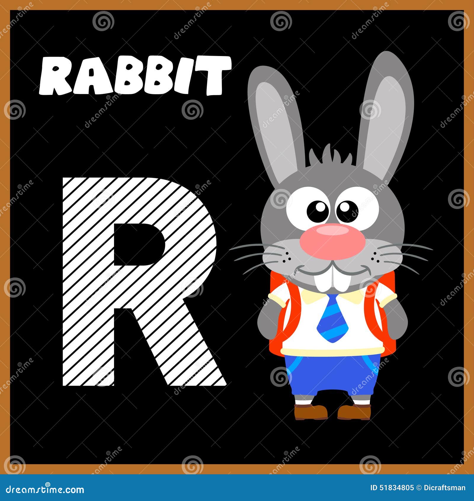 The English Alphabet Letter R Cartoon Vector | CartoonDealer.com #51834805