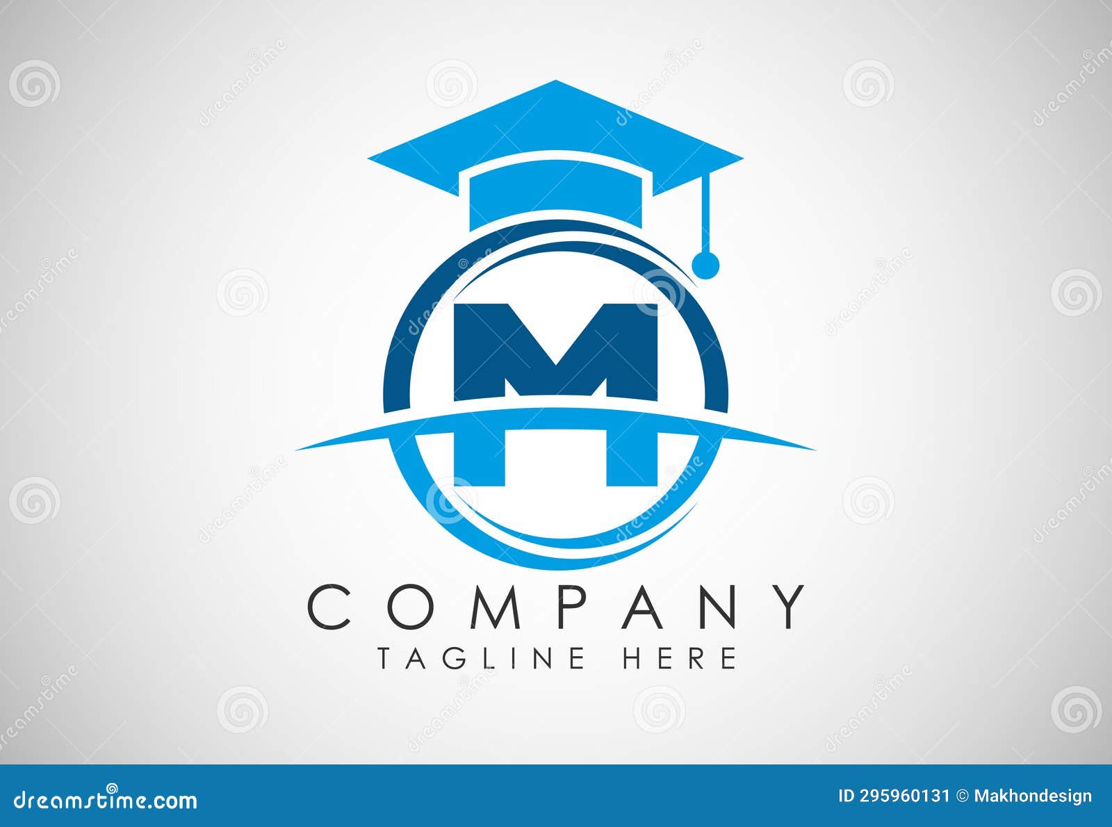 English Alphabet M in a Circle with Education Hat. Education and ...