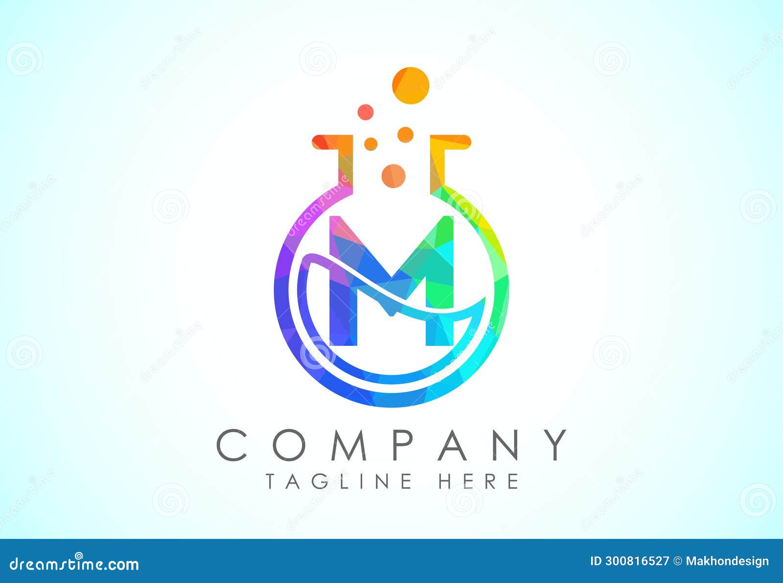 English Alphabet M with Science Lab Emblem. Low Poly Style Lab Science ...