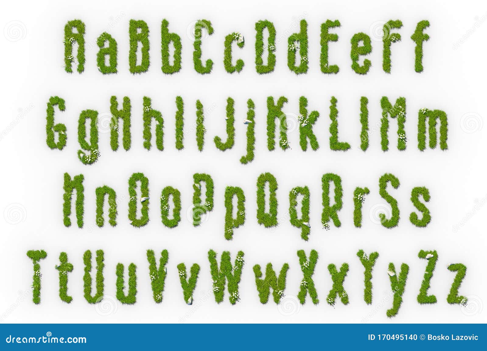 English Alphabet Made with Grass Letters Stock Illustration ...