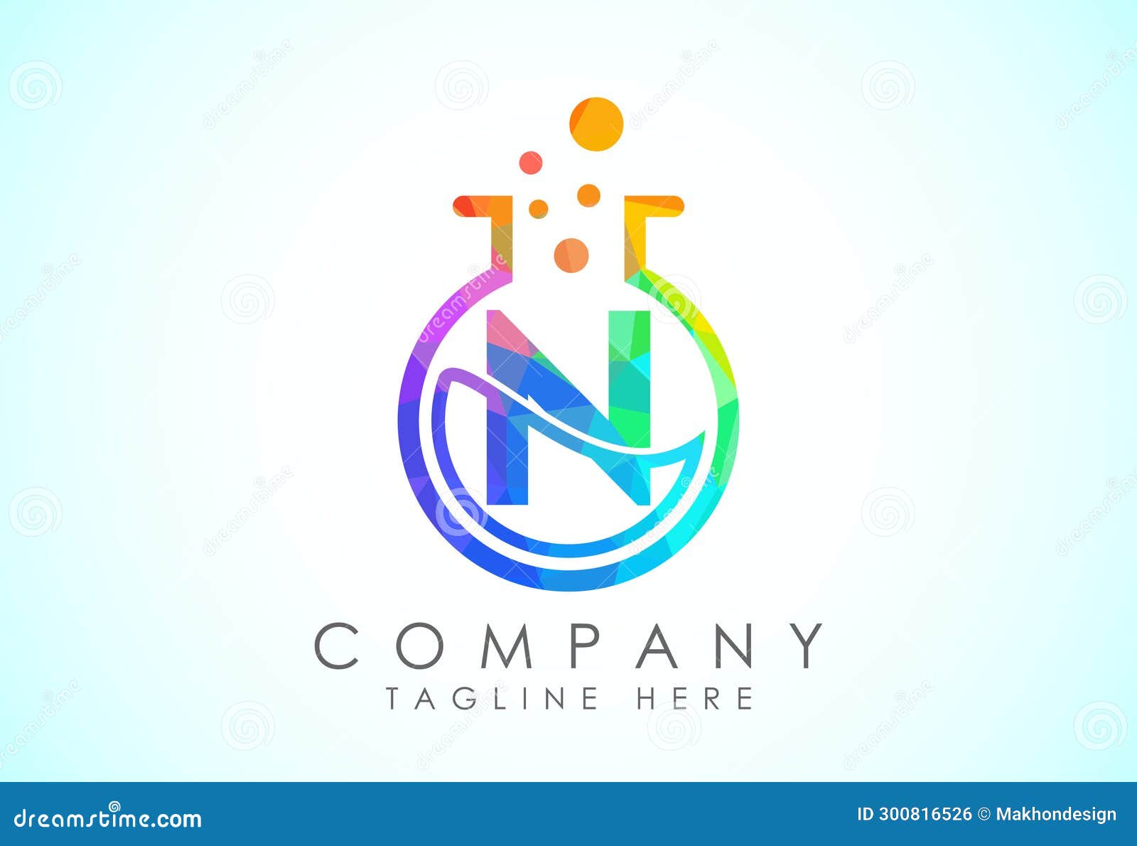 English Alphabet N with Science Lab Emblem. Low Poly Style Lab Science ...