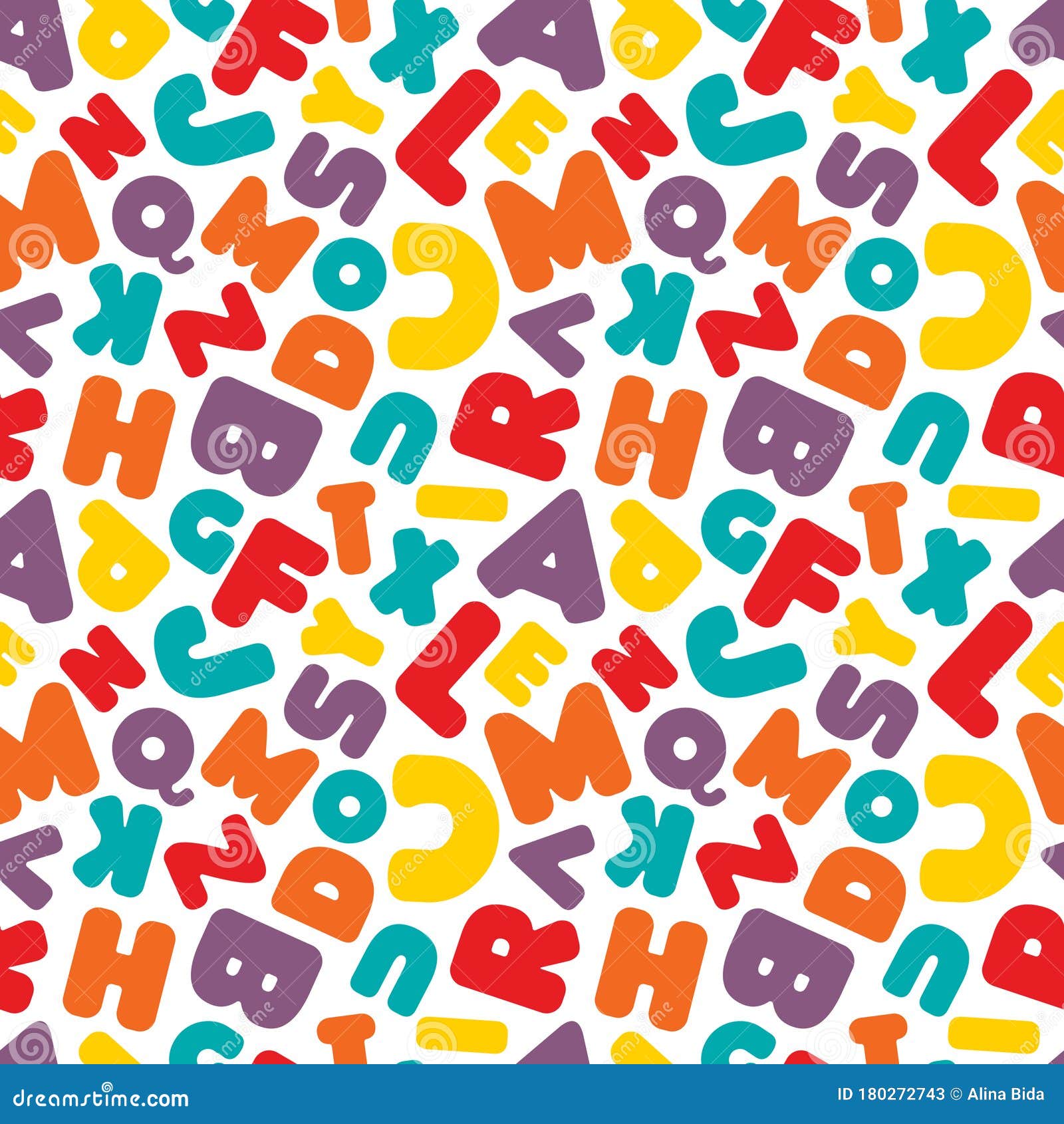 Colorful English Alphabet Letters Seamless Pattern Stock Vector ...